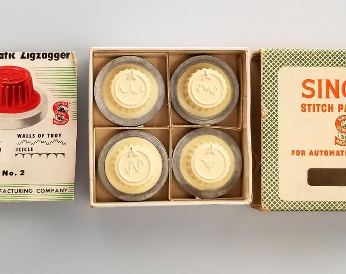 Boxed Cams Set No. 2 White Top Stitch Patterns for Singer Automatic ...