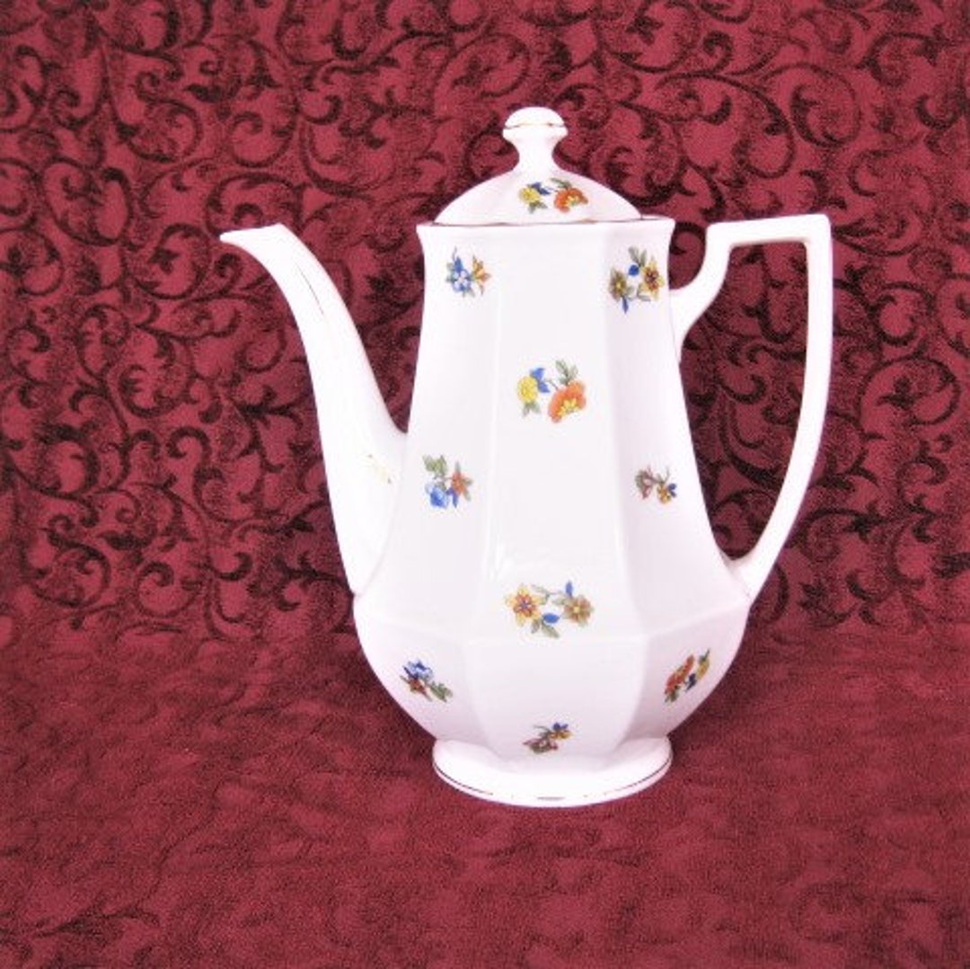 Victoria China Czech Flowered Coffee Pot - Etsy