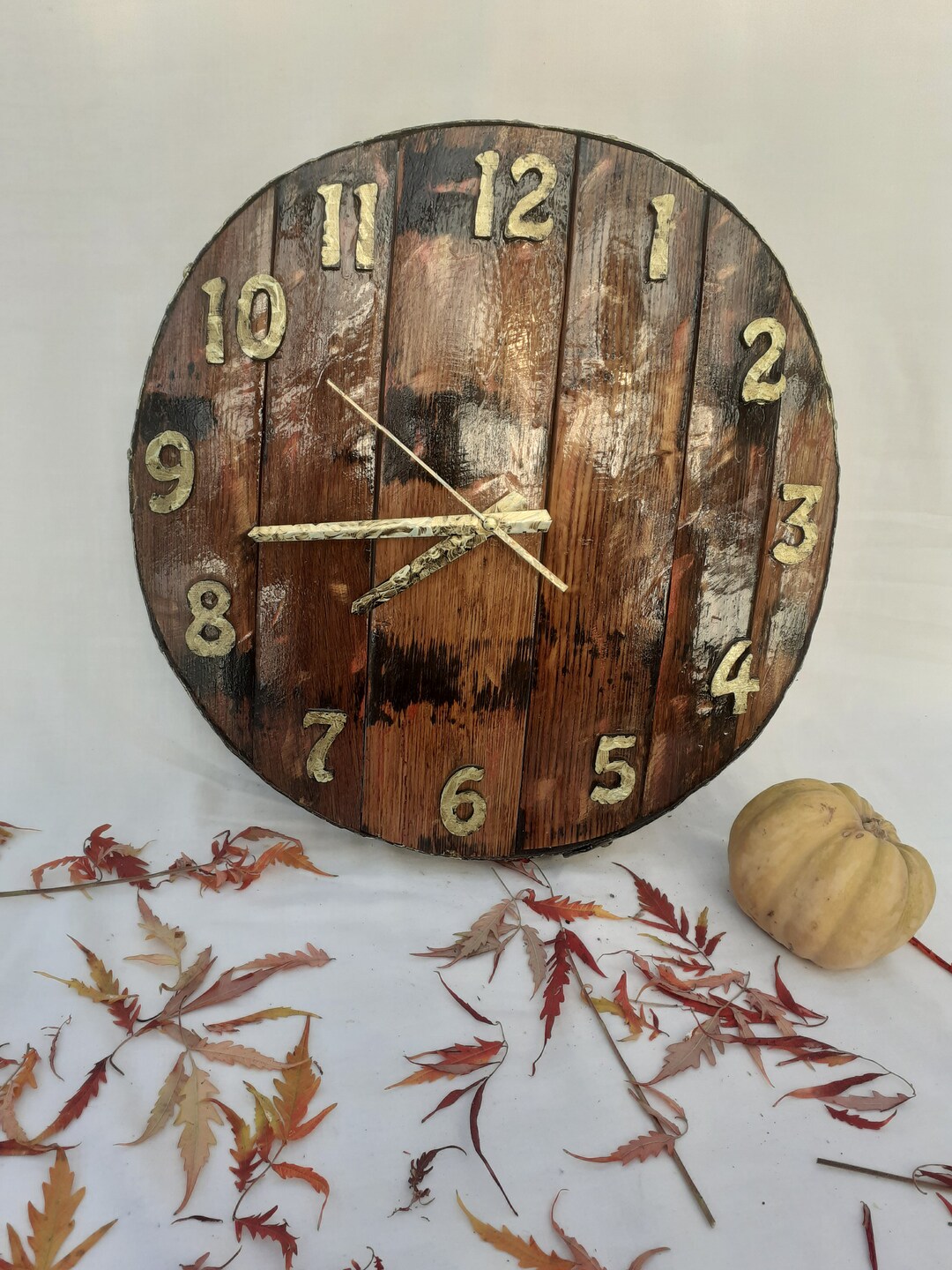 Round Wall Clock Made of Recycled Barrel Plank, Home Decoration - Etsy