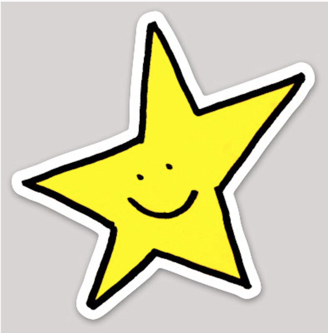 Smiley Star Sticker | Etsy