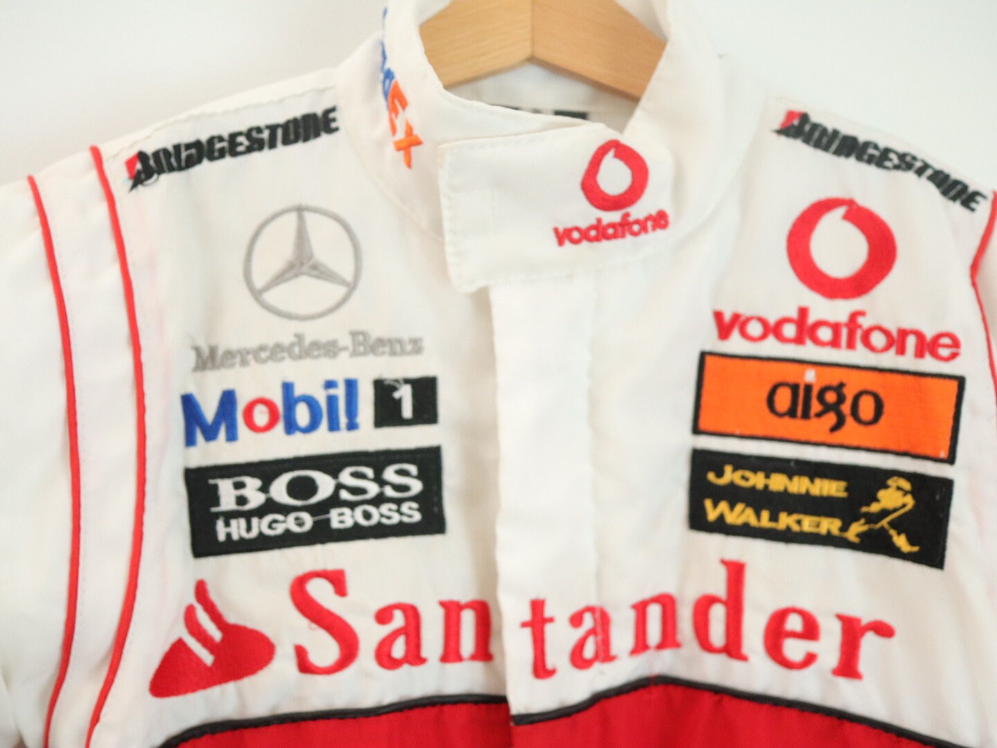 Vintage Mercedes-benz Mclaren F1 Hamilton Racing Kids White & Red ...