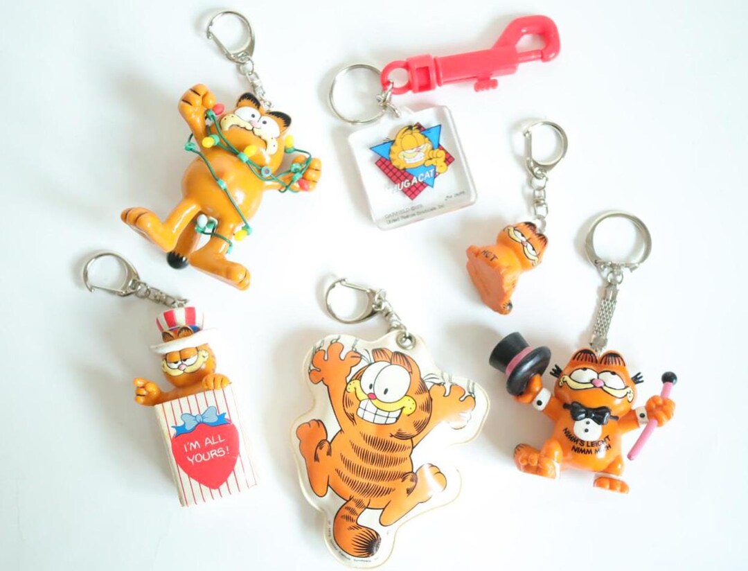 Vintage 80-90s Garfield Keychains - Etsy