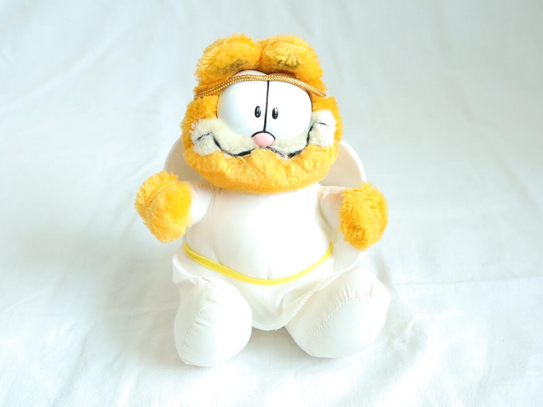 Vintage 1983 Garfield Cat Plush With Angel Wings Small Plush Toy 80s - Etsy