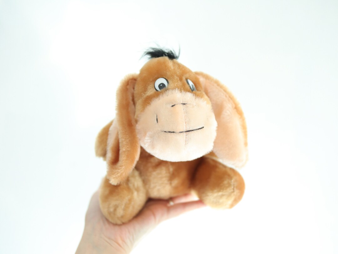 Vintage 80s EEYORE Winnie the Pooh Plush Toy Light Pastel Brown / Walt ...