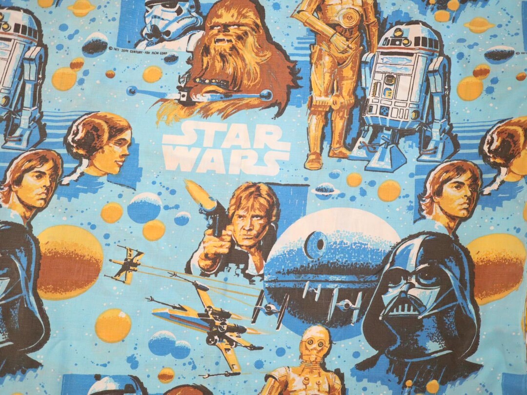Vintage 1977 Star Wars TWIN Flat Sheet / 70s Bedding Fabric / 20th ...