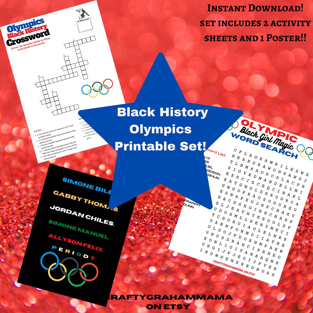 Olympic Black History Activity Set and Poster - Etsy