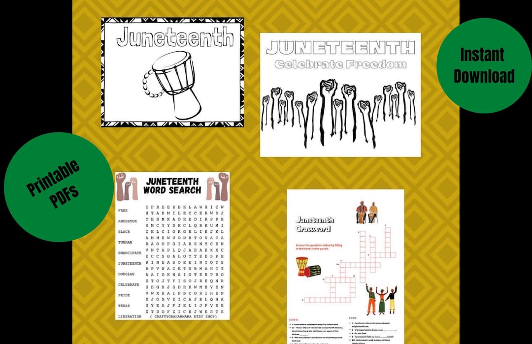 Printable Juneteenth Activity Pages - Etsy