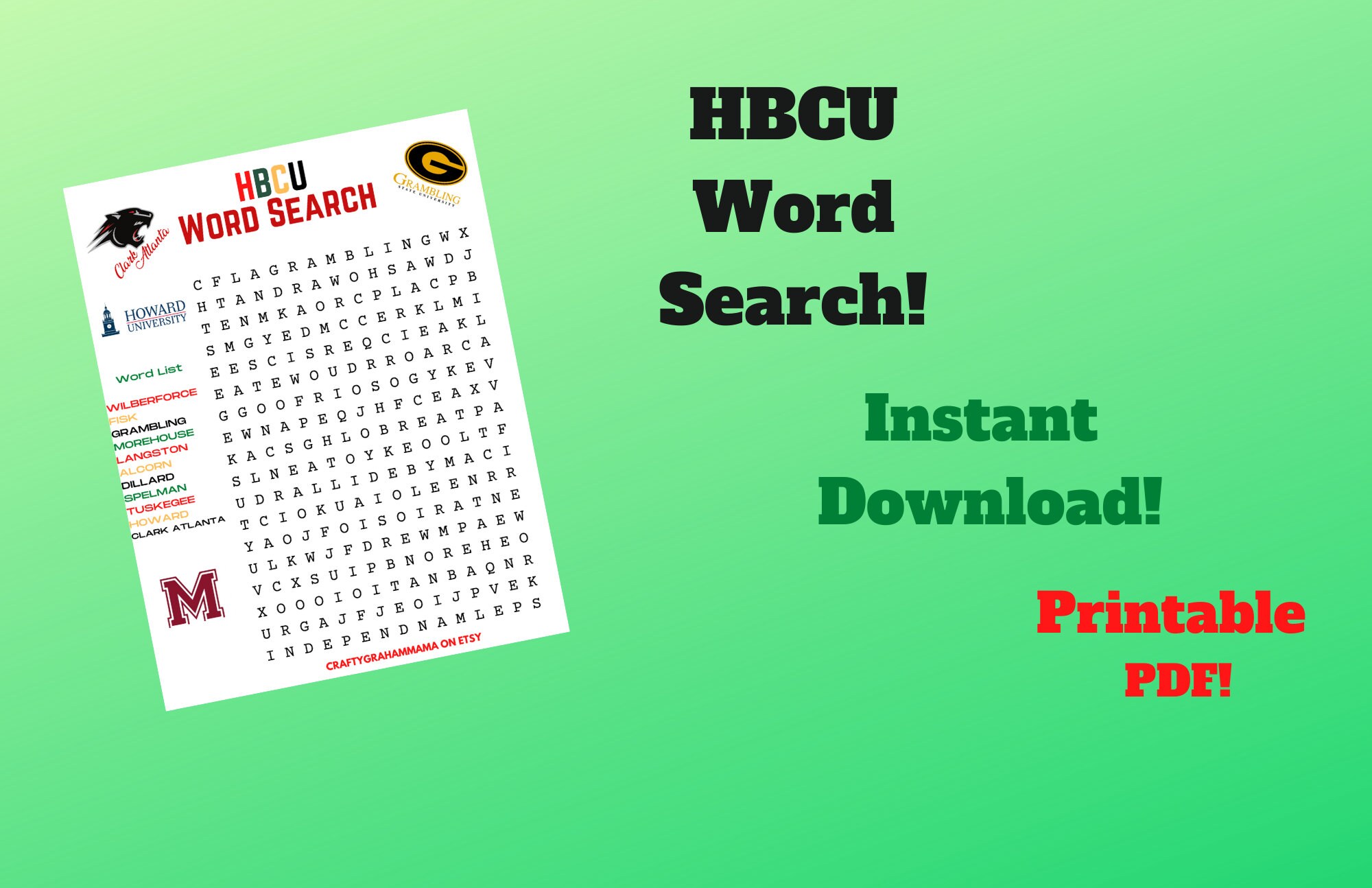 Printable HBCU Activity Pack - Etsy