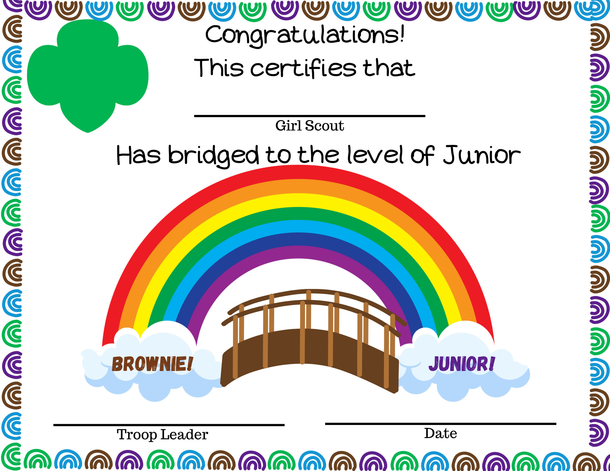Girl Scout Junior Bridging Certificate - Etsy