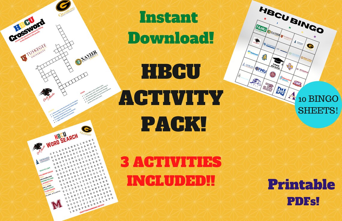 Printable HBCU Activity Pack - Etsy