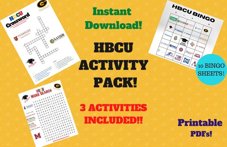 Printable HBCU Activity Pack - Etsy
