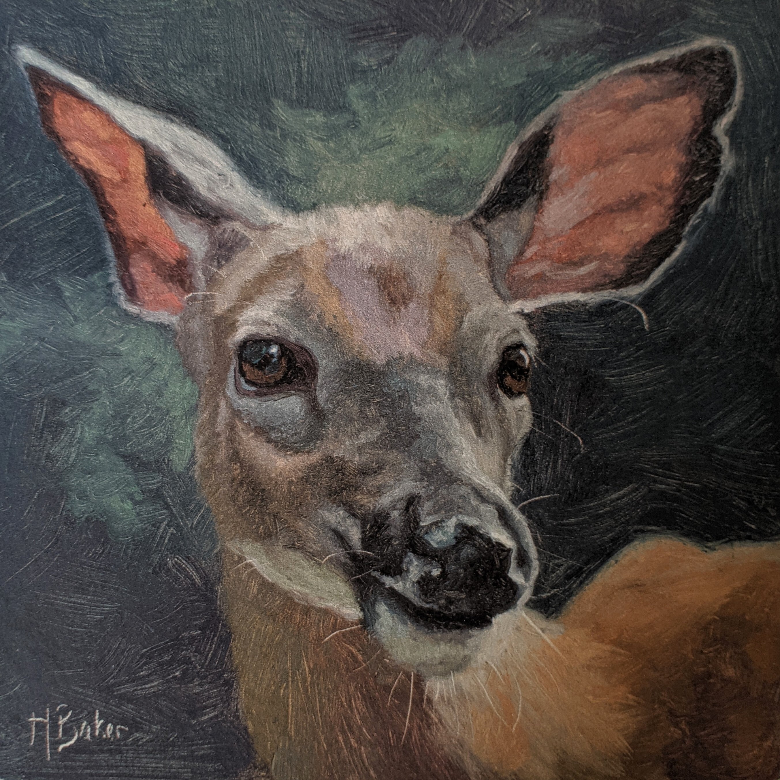 Giclée Fine Art Print Original Hirsch Ölgemälde 20x100 | Etsy