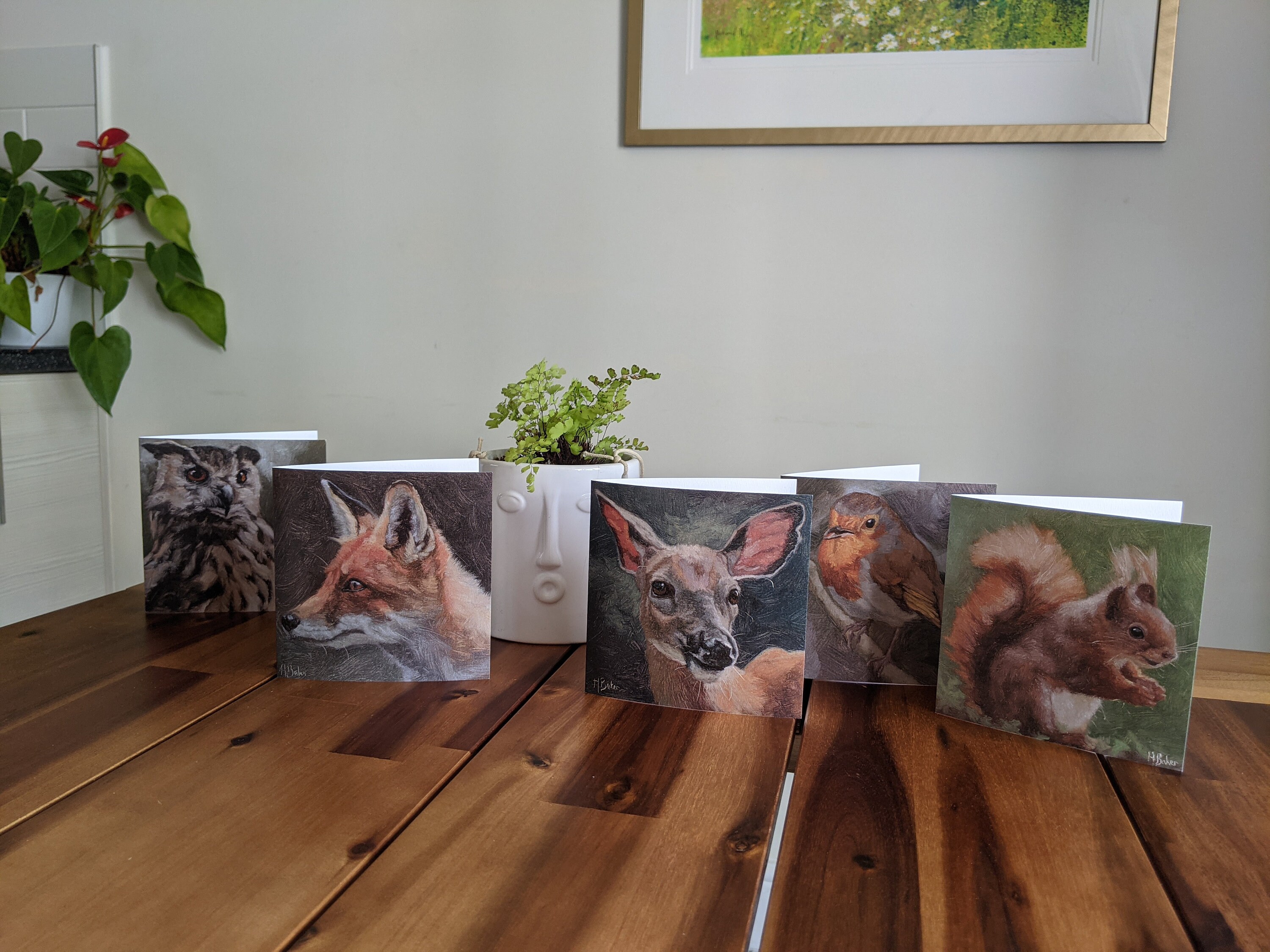 Set of 5 Greeting Cards Blank Inside 5x5in Original | Etsy