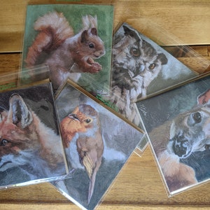 Set of 5 Greeting Cards Blank Inside 5x5in Original | Etsy