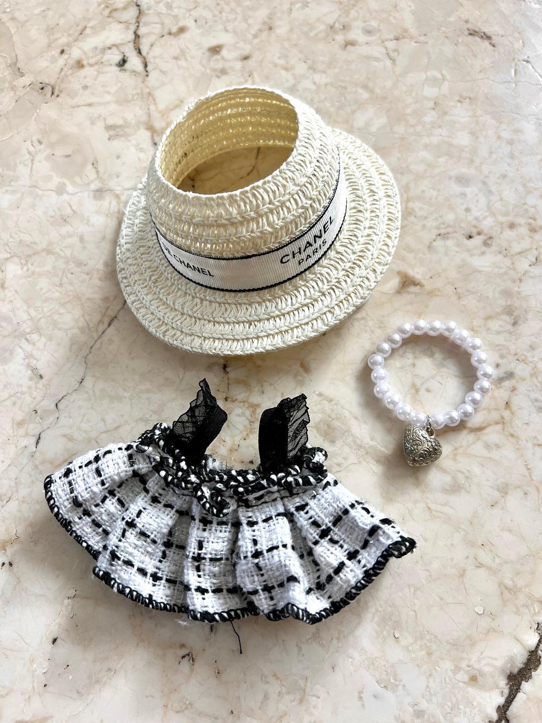 LABUBU Clothes Designer Tweed Dress for Plush Bag Charm Clothes Chanel ...