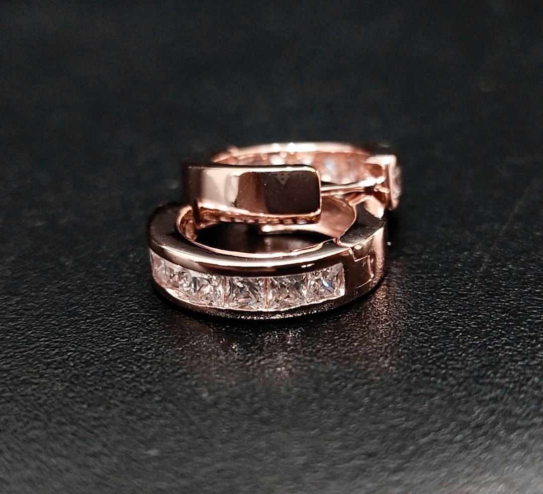 18k Rose Gold Huggie Hoops | 14k Gold Huggies | Sterling Silver Huggies ...