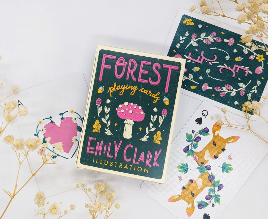 Forest Playing Cards, Illustrated Playing Cards, Standard Poker Size ...