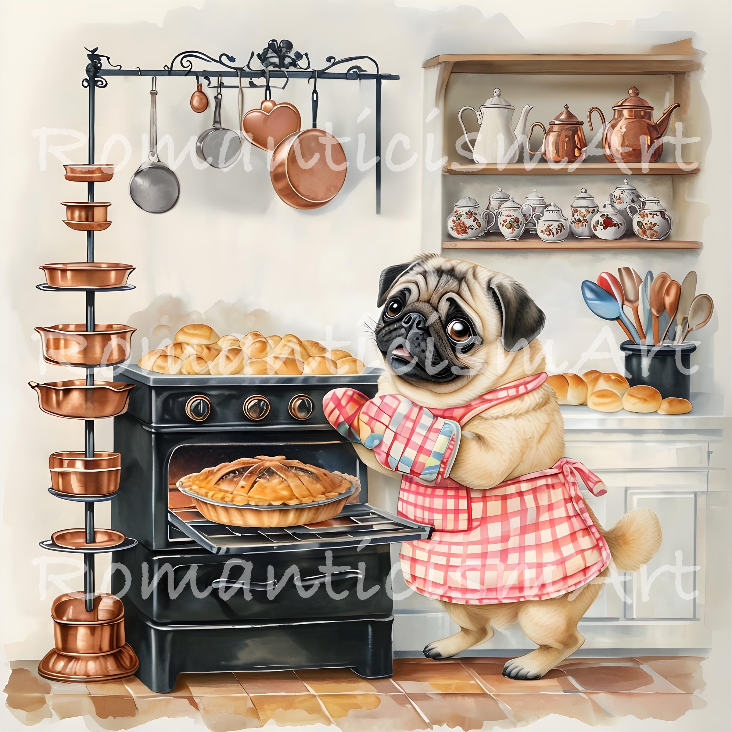 Pug Baking Kitchen, This PNG Image Can Be Used for Any Personal Use You ...