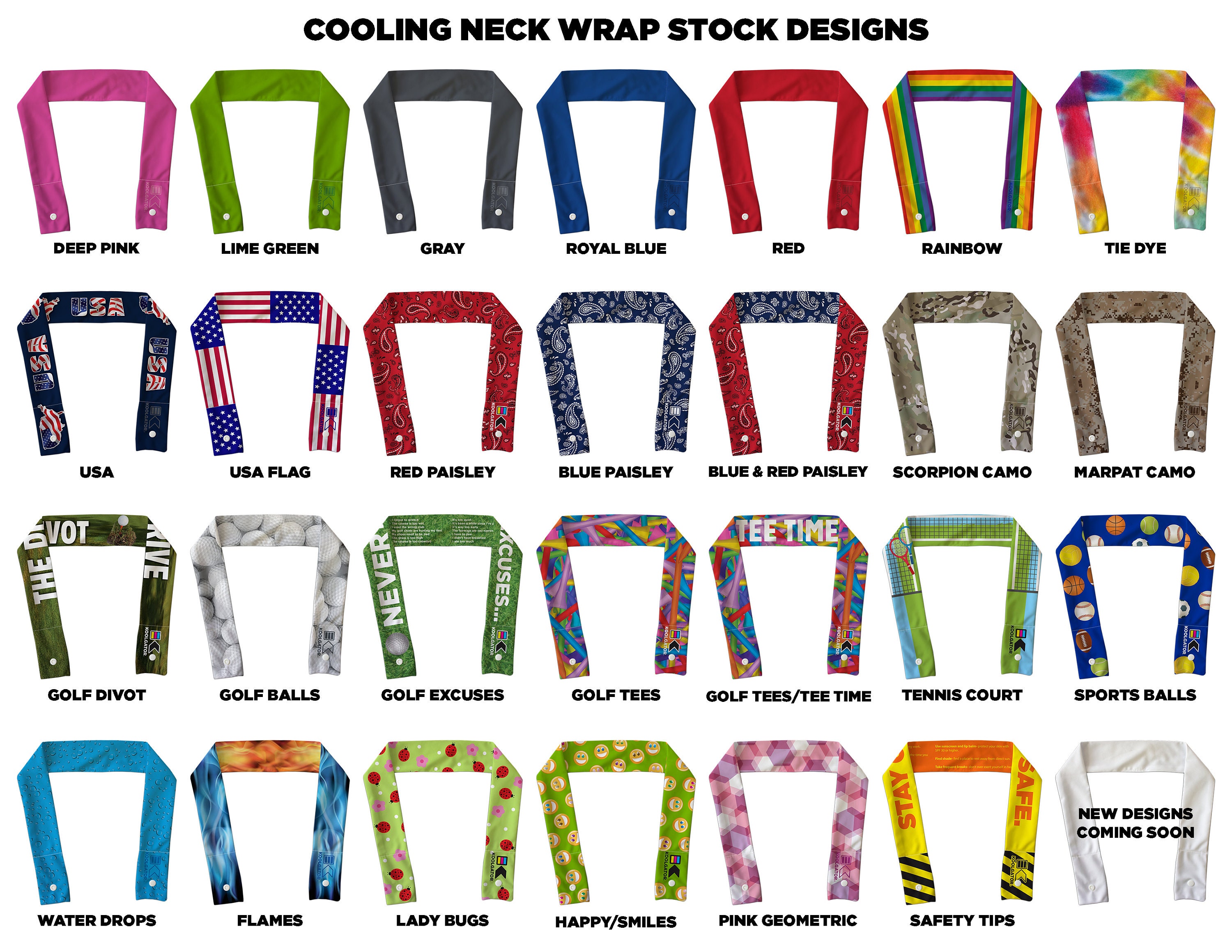 KOOLGATOR Evaporative Cooling Neck Wrap Keep Cool in the Heat, Summer ...