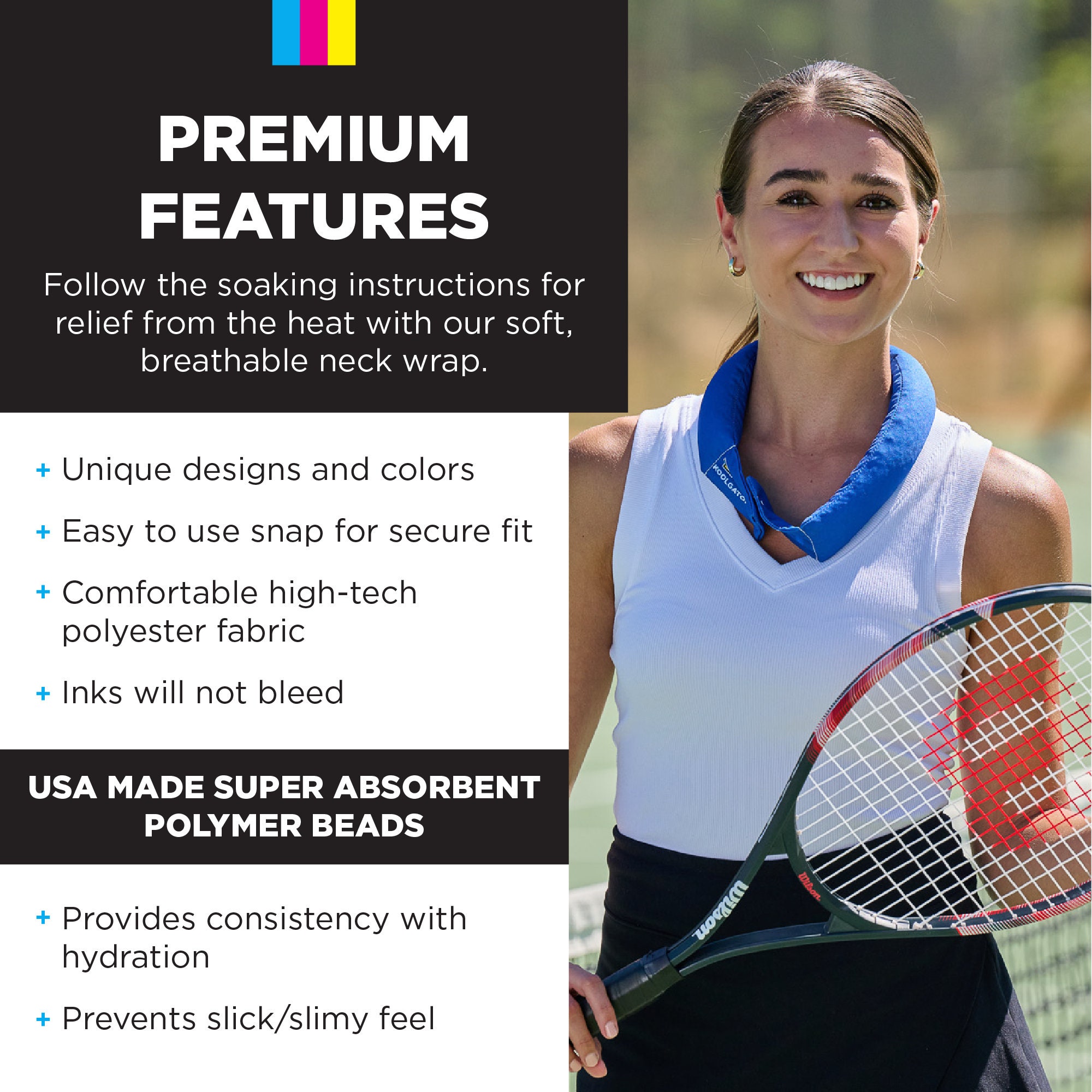 KOOLGATOR Evaporative Cooling Neck Wrap - Keep Cool in the Heat, Summer ...
