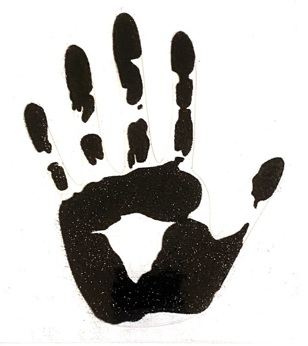 Black Glitter Handprint - Etsy