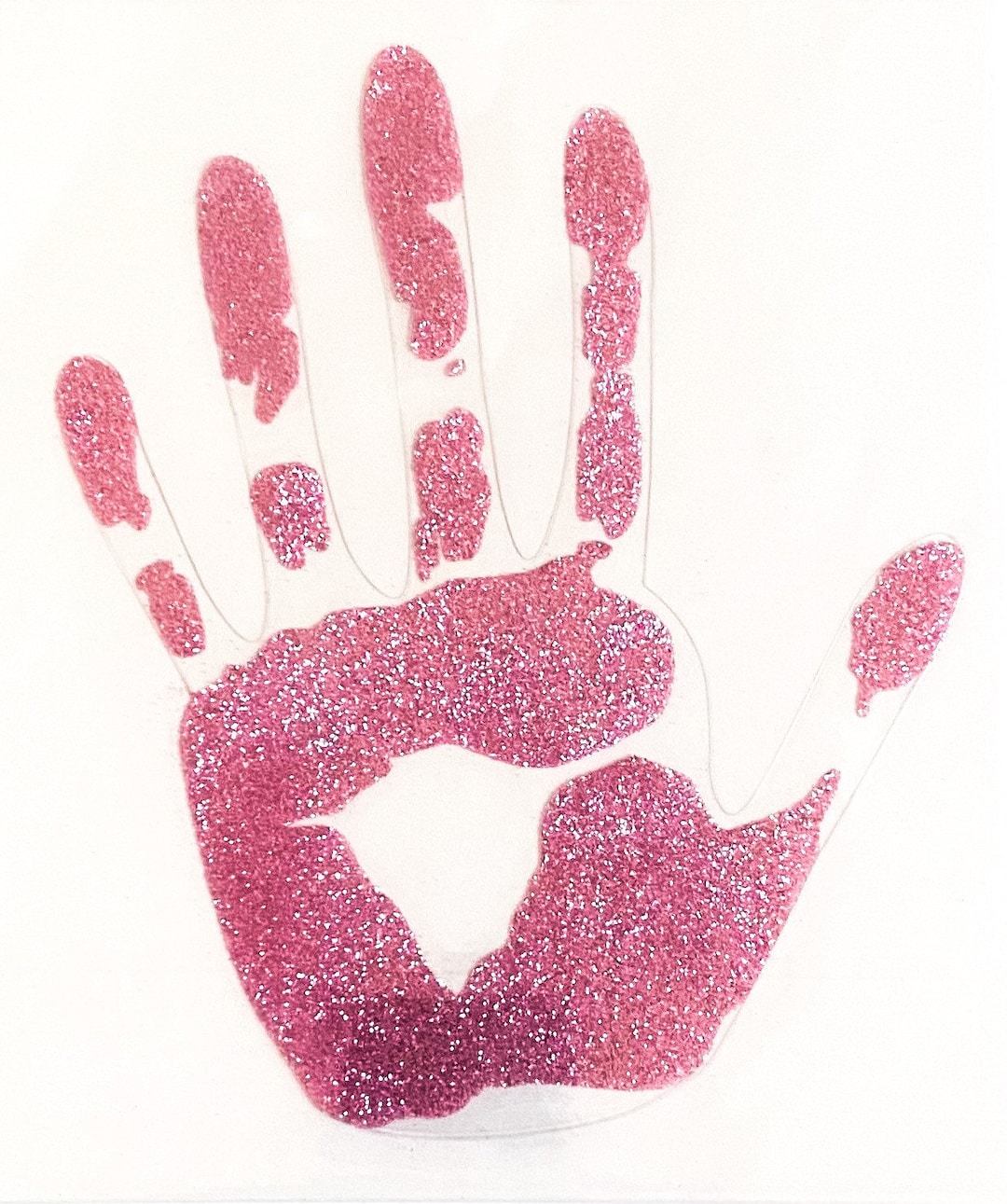 Pink Glitter Handprint - Etsy