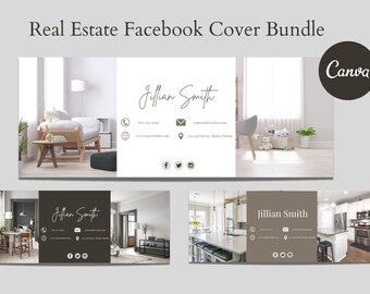 Realtor Facebook Cover Templates 7 Feminine Templates Real - Etsy