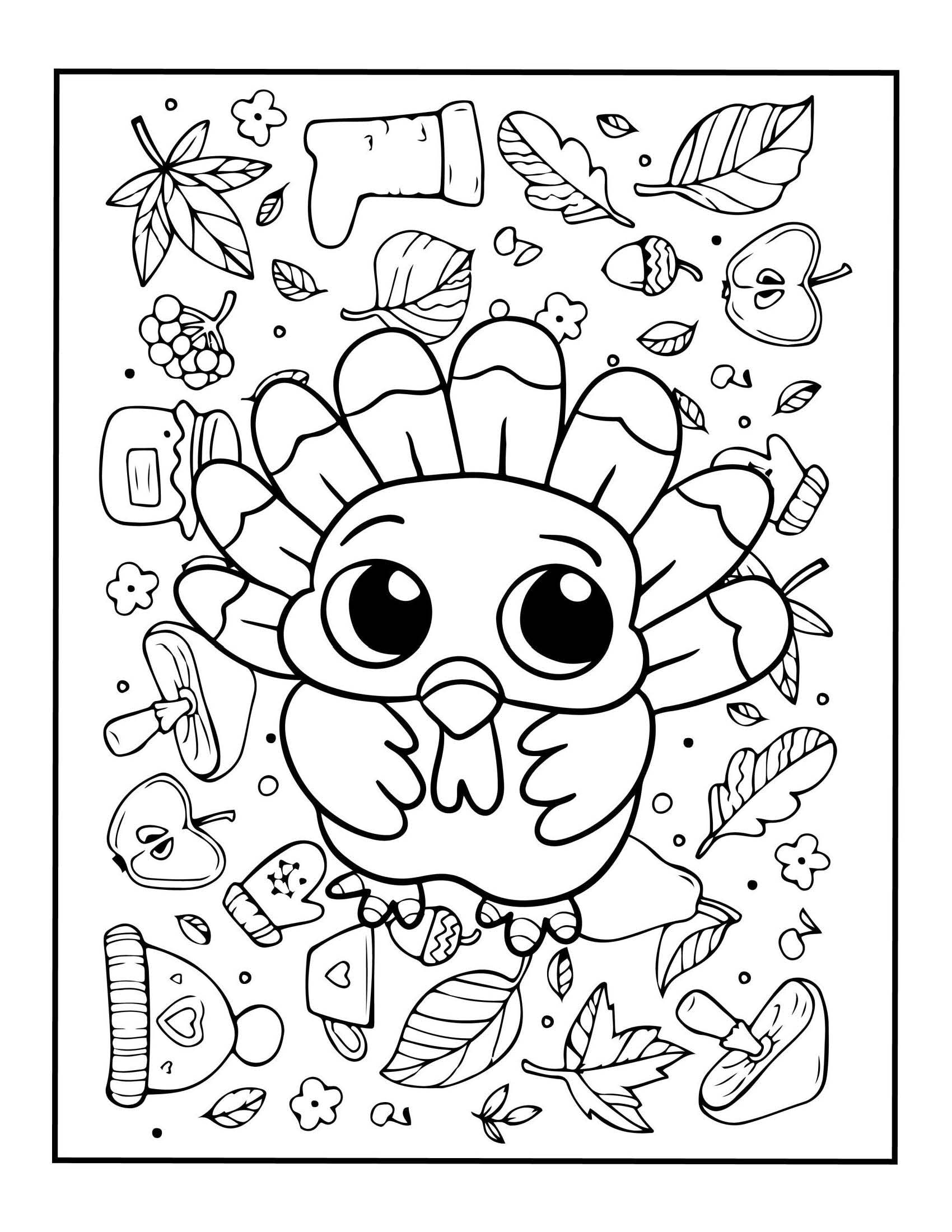 20 Thanksgiving Coloring Pages - Etsy