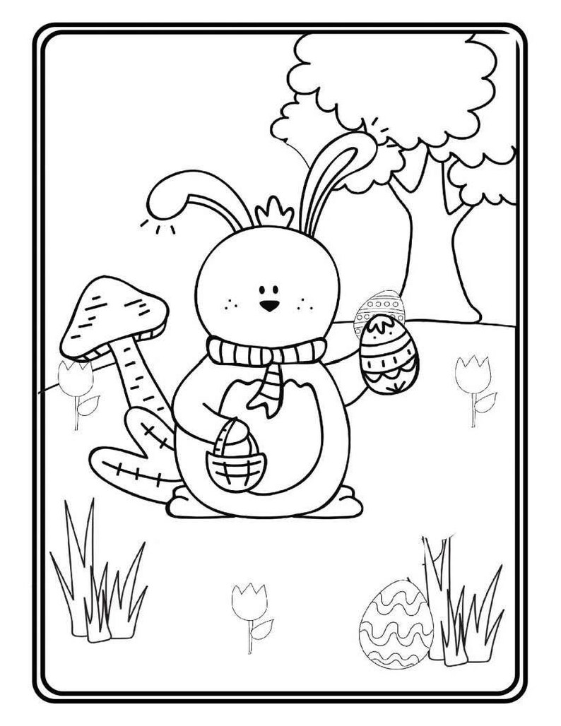 40 - Kids Easter Coloring Pages - Etsy