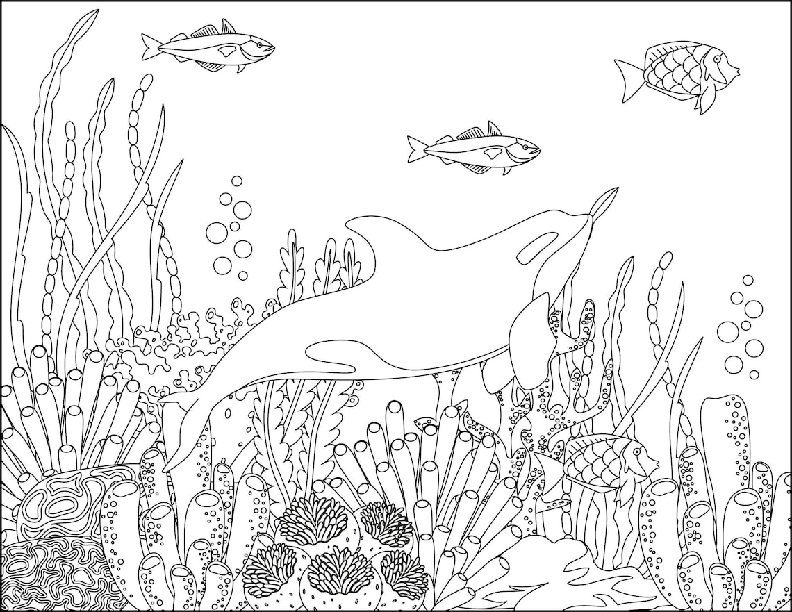 20 Ocean Coloring Pages - Etsy