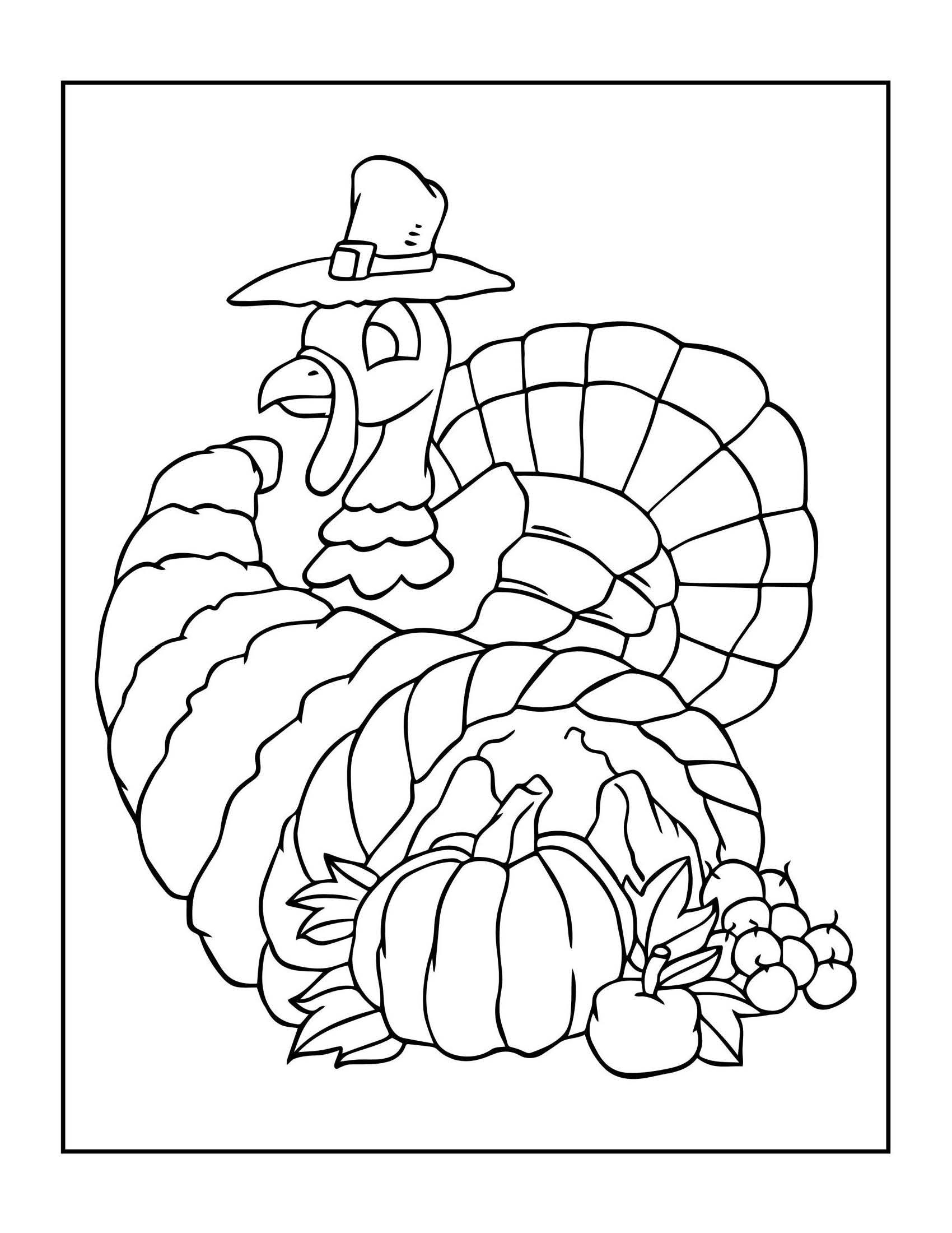 20 Thanksgiving Coloring Pages - Etsy