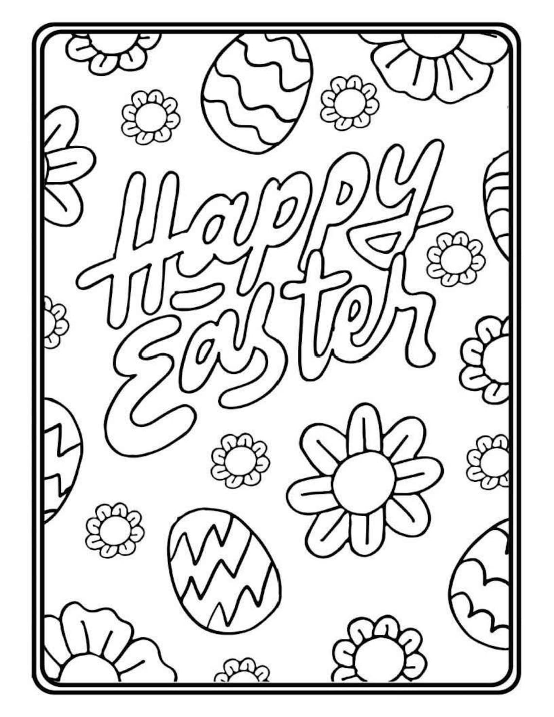 40 - Kids Easter Coloring Pages - Etsy