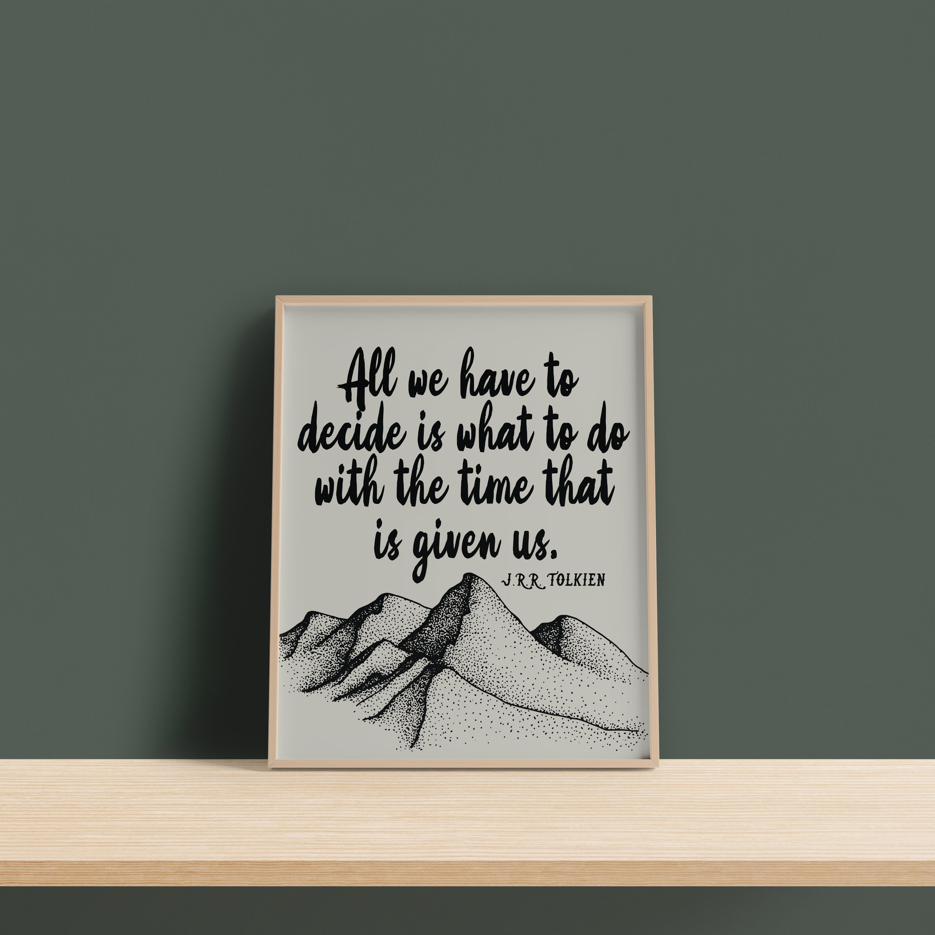 All we have to decide J.R.R. Tolkien LOTR quote art/ wall art | Etsy