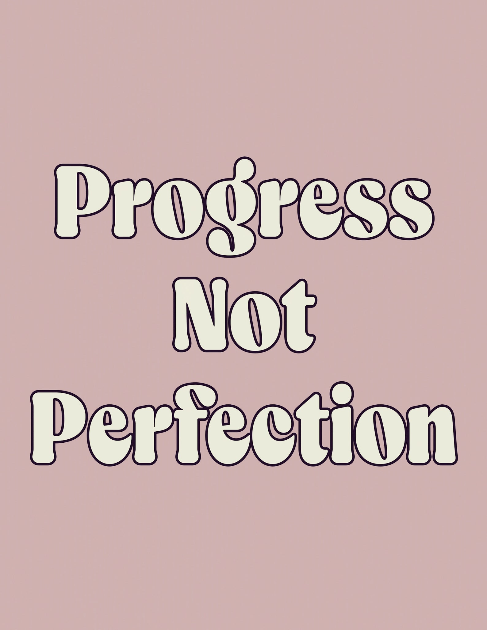 Progress Not Perfection Quote Art/ Wall Art Inspirational Quote Home ...