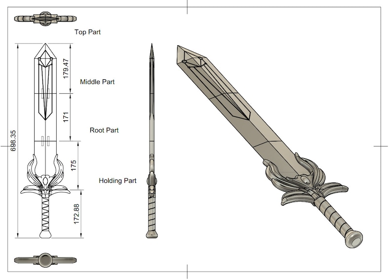 She-ra Cosplay SWORD One STL 3D Print File - Etsy UK