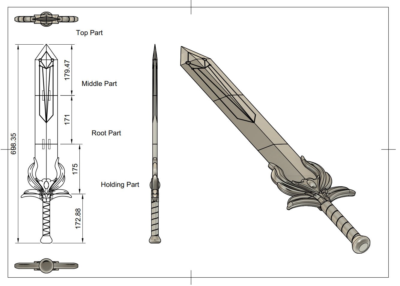 She-ra Cosplay SWORD One STL 3D Print File - Etsy UK