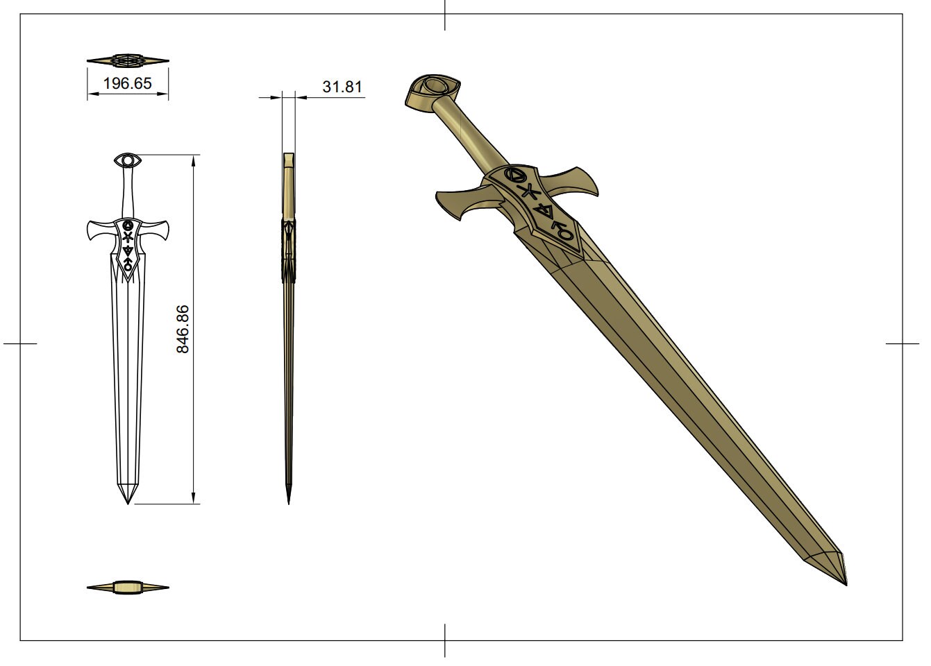 Damaris Sword Cosplay 3D Printed Kit - Etsy Canada