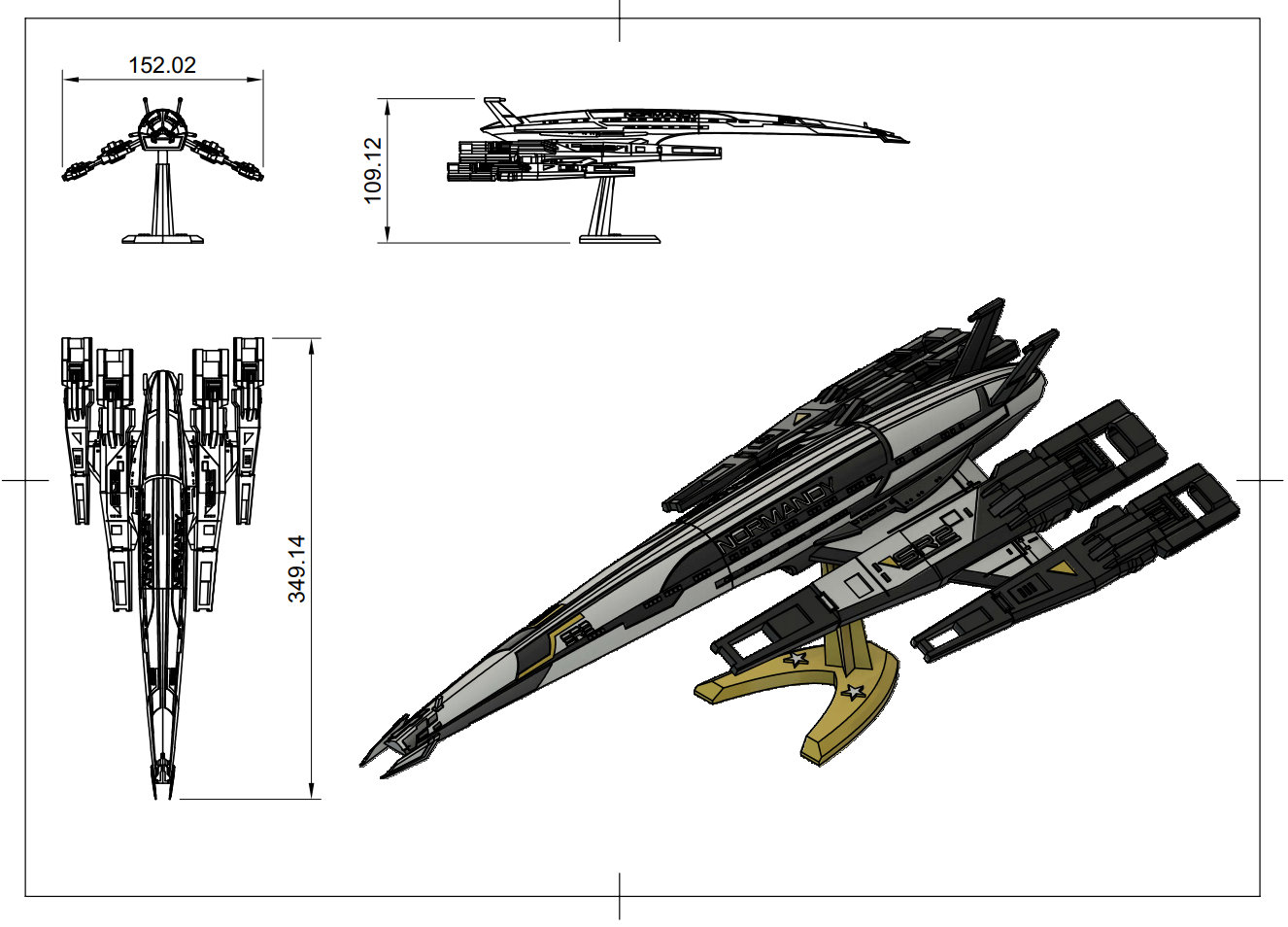 3D Printed Normandy SR2 From Mass Effect 2 | Etsy