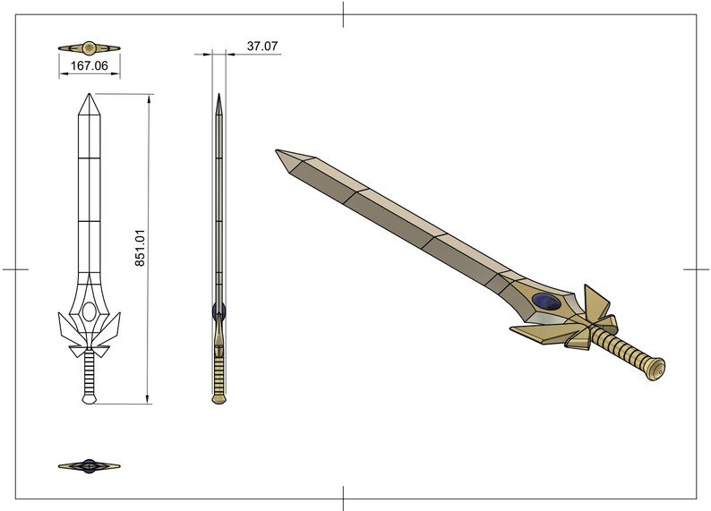 She-ra Cosplay Sword Two 3D Printed | Etsy