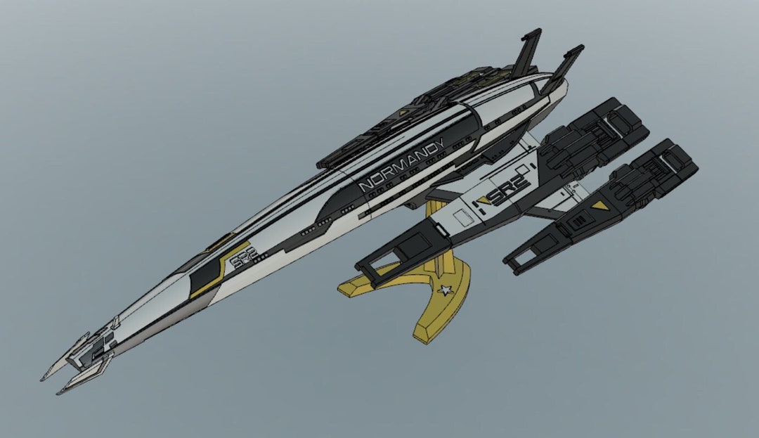 3d Printed Normandy Sr2 From Mass Effect 2 Etsy