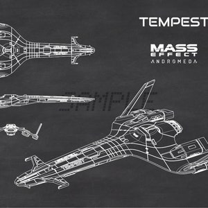 Tempest Blueprint Poster Wall Decoration: From Mass Effect Andromeda - Etsy