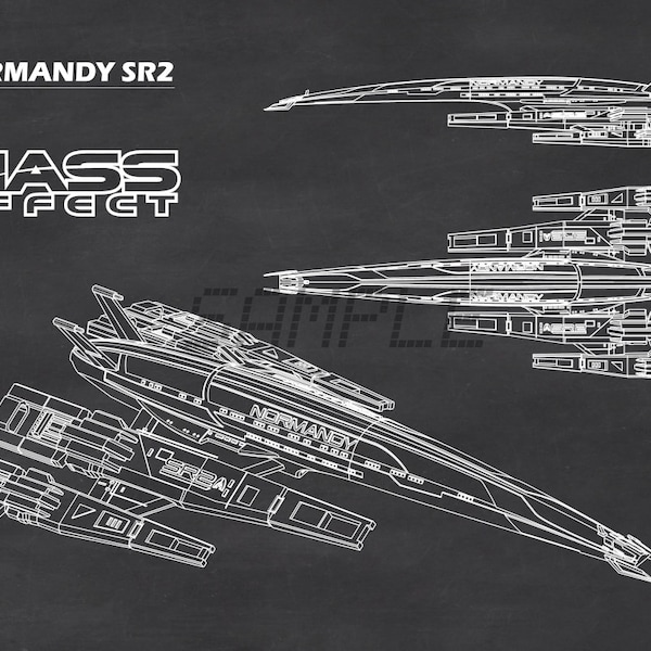 Starship Blueprint Poster - Etsy