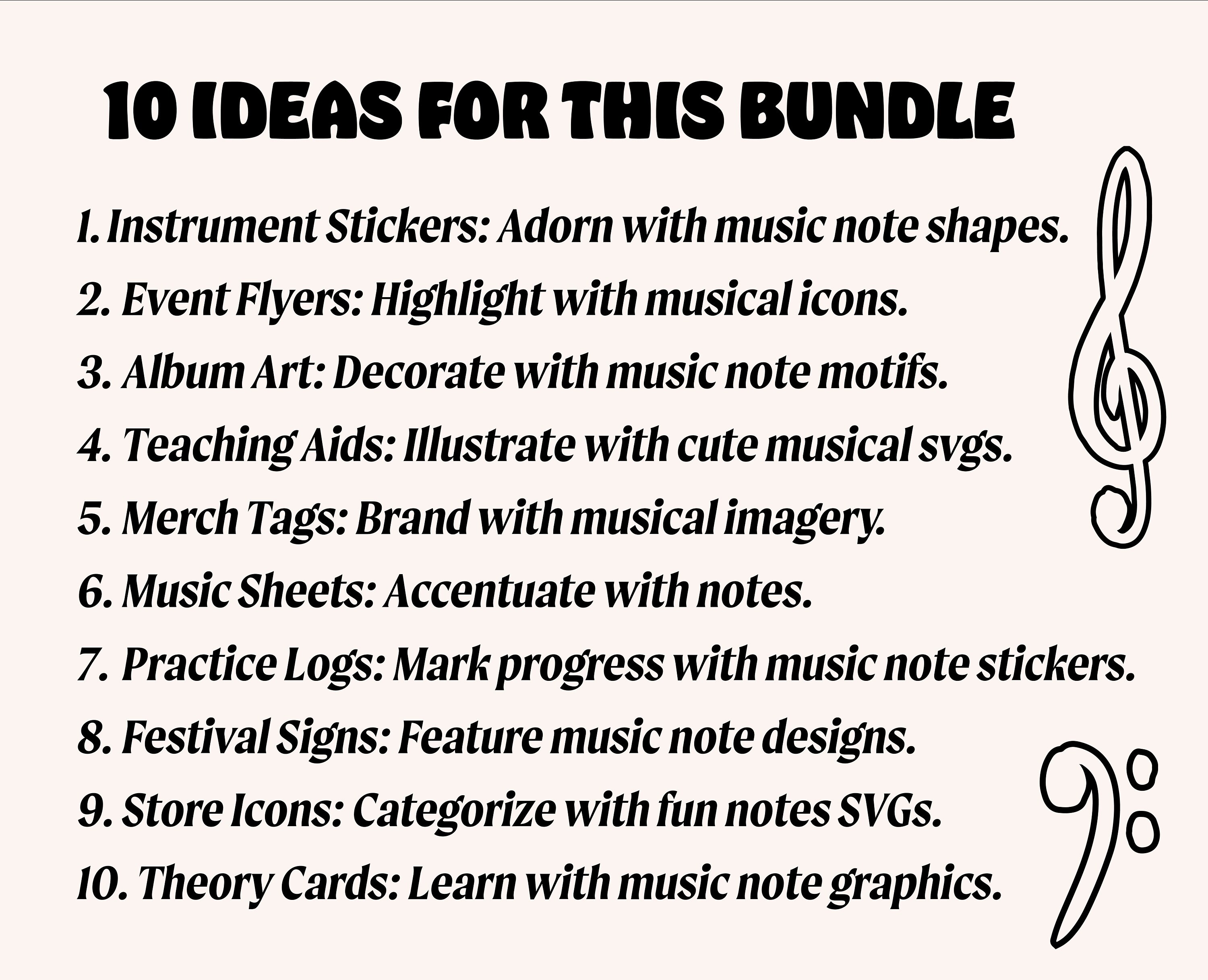Music Notes SVG Bundle 34 Musical Note Svgs, Music Teacher Svg, Hand ...