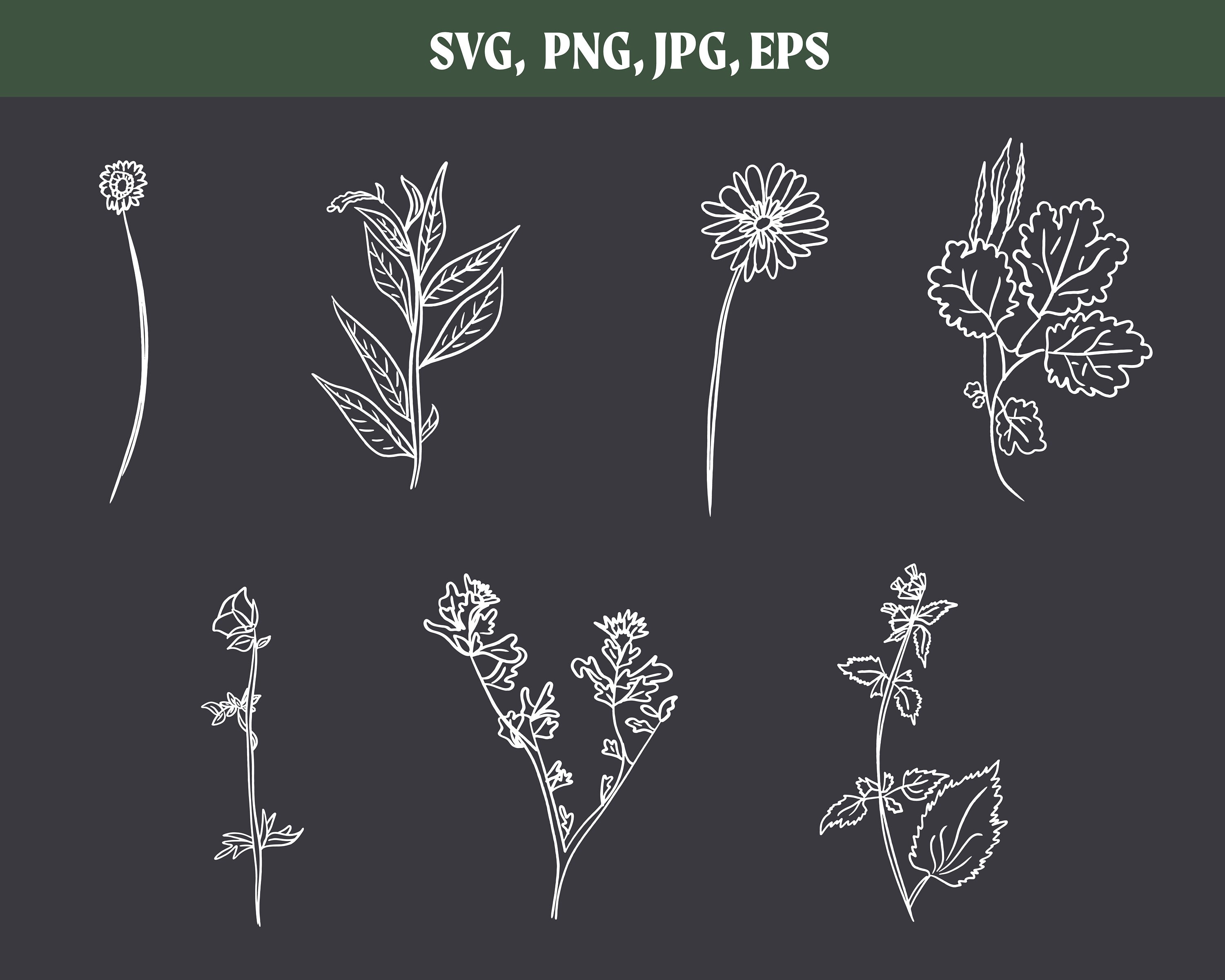 Wildflower SVG Bundle Flower Svg, Floral Svg, Wildflower Png, Wild ...