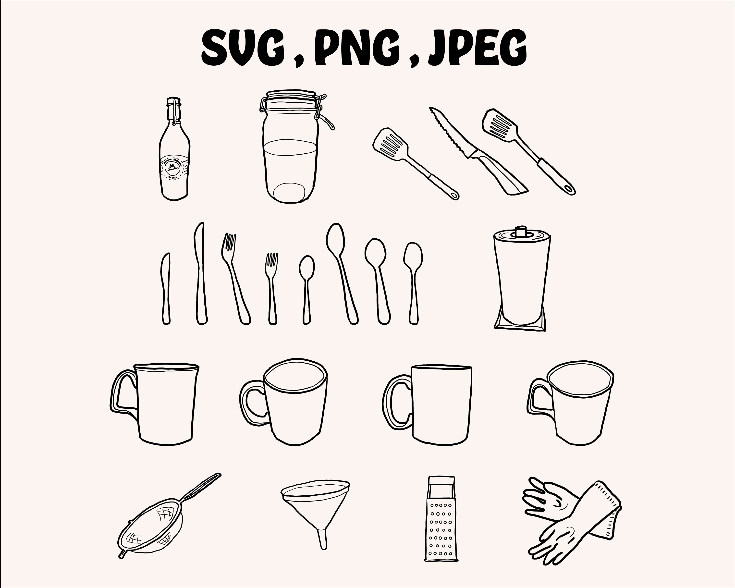 Kitchen Svg Bundle, Kitchen Cut File, Baking Svg, Cooking Svg ...
