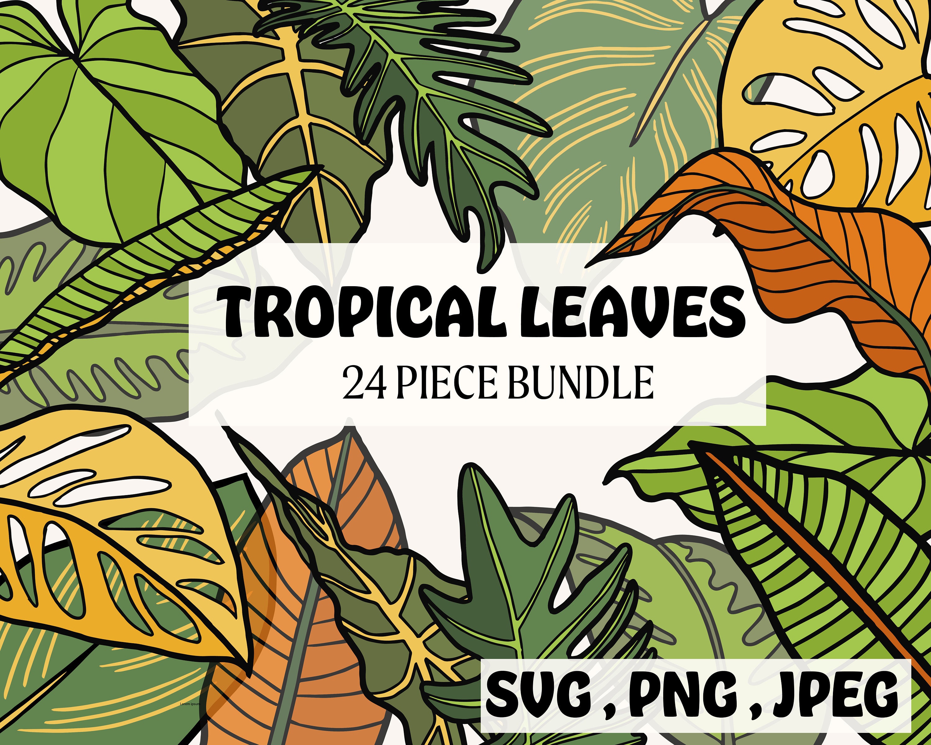 24 Tropical Leaves Bundle SVG PNG Monstera Leaves SVG - Etsy