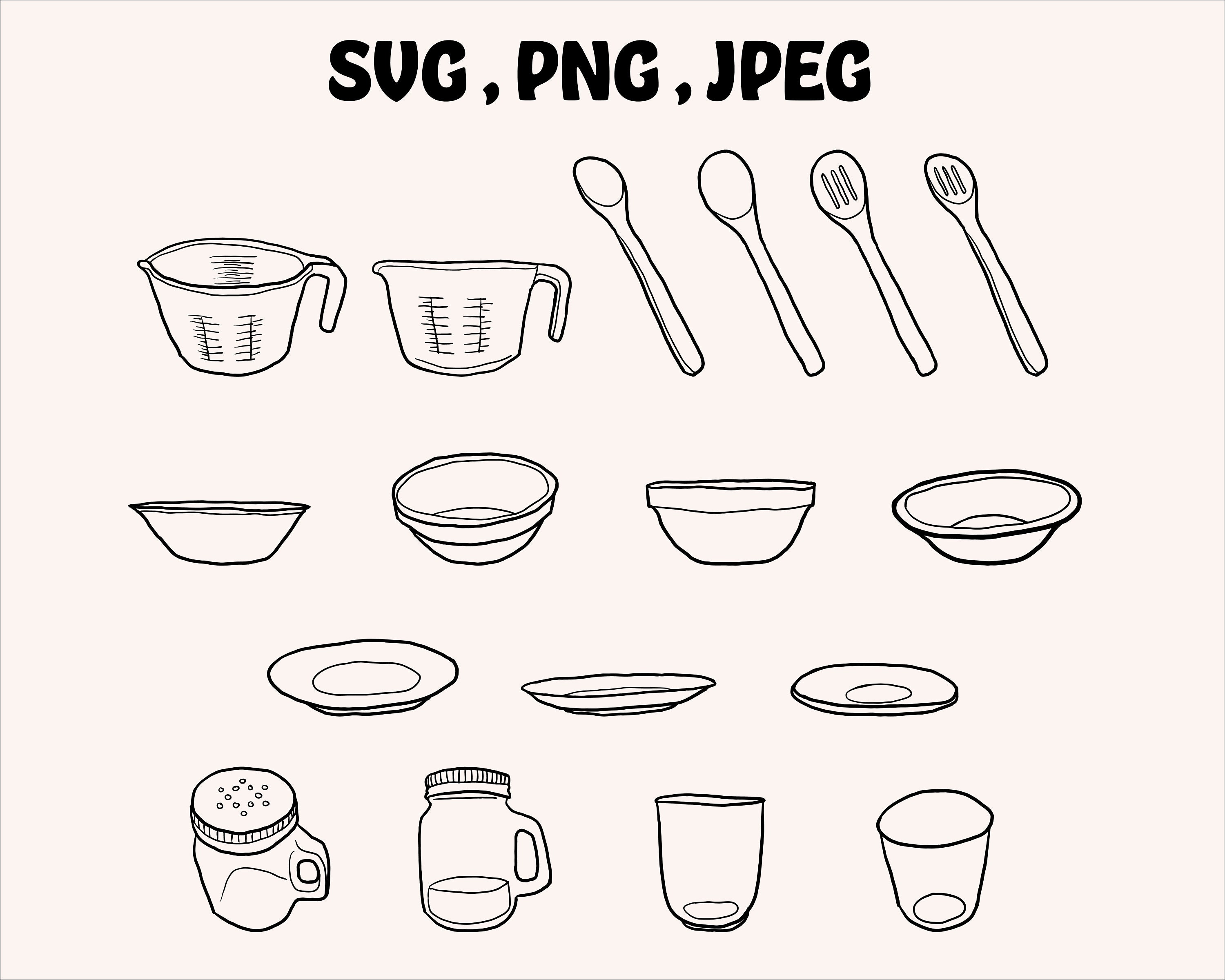 Kitchen Svg Bundle, Kitchen Cut File, Baking Svg, Cooking Svg ...