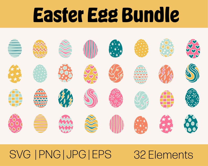 Easter Egg Bundle | Easter Eggs Svg, Easter Eggs Png, Easter Eggs ...