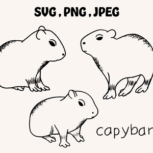 Capybara SVG Bundle | Hand-drawn Capybara Designs Perfect for Capybara ...