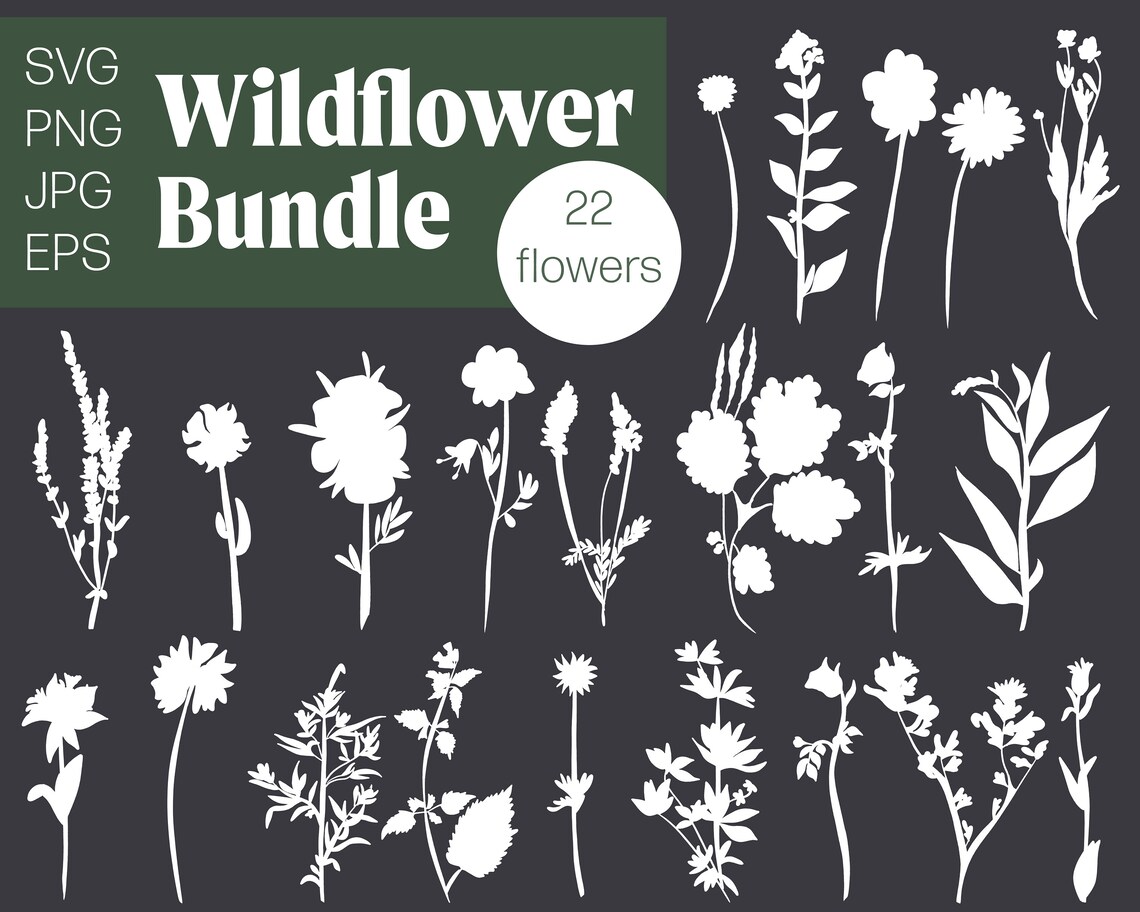 Wildflower SVG Bundle Flower Svg, Floral Svg, Wildflower Png, Wild ...